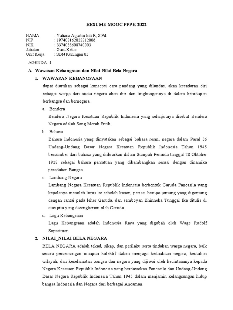 Tugas Resume Mooc PPPK 2022 | PDF