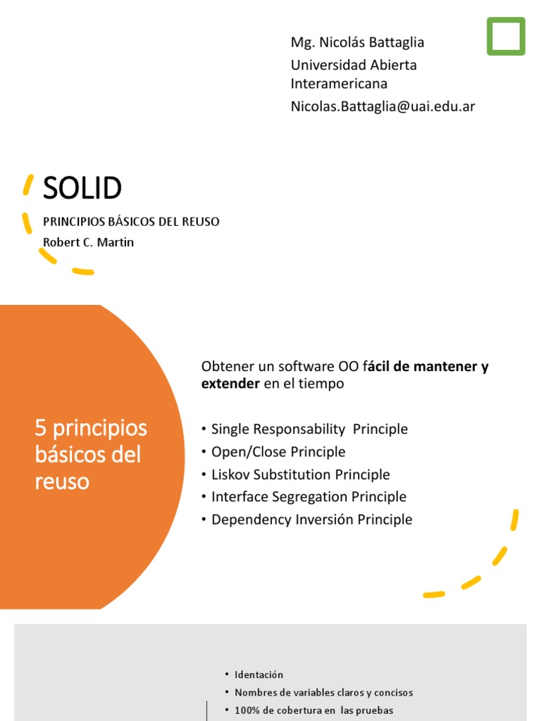 Principios SOLID para Software OO | PDF | Abstracción | Software