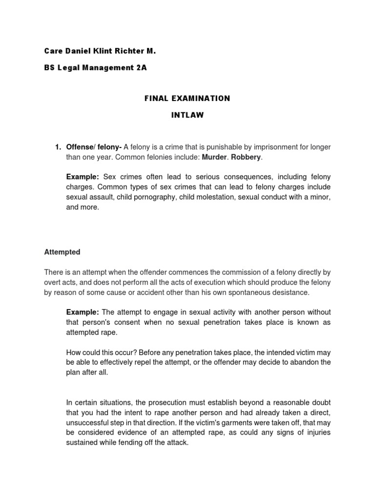 An Analysis of the Distinctions Between Felonies, Attempted Crimes, and ...