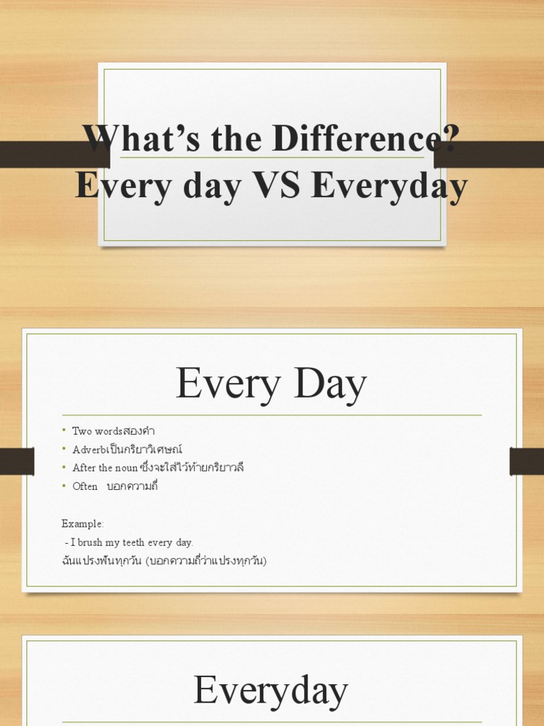 Every Day and Everyday | PDF