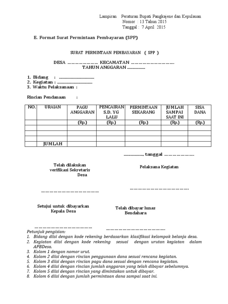 E. Format Surat Permintaan Pembayaran | PDF | Bisnis | Pengelolaan ...