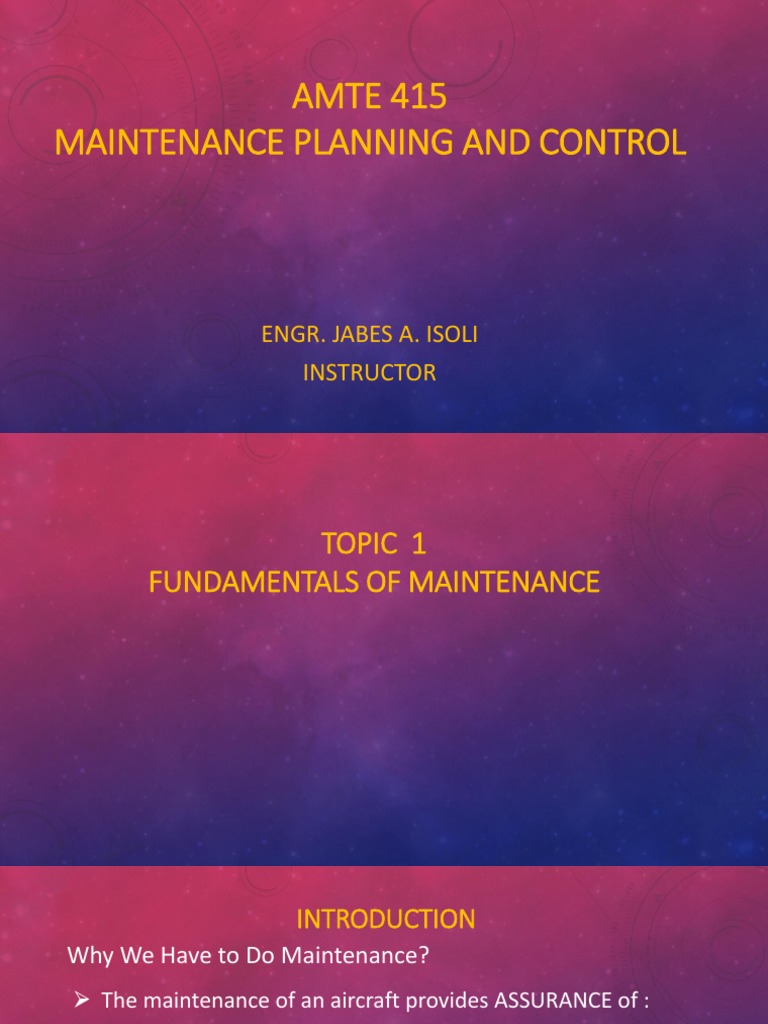 Amte 415 Lesson 1new | PDF | Reliability Engineering | Systems Science