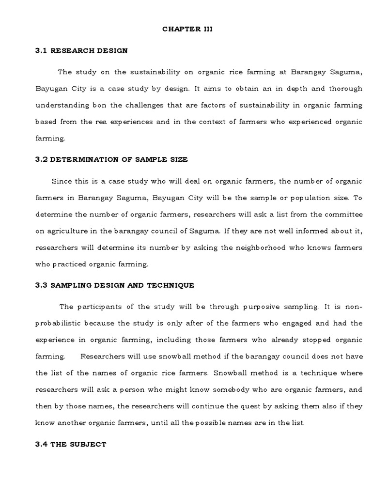 Determining the Methodology for a Case Study on the Sustainability of ...