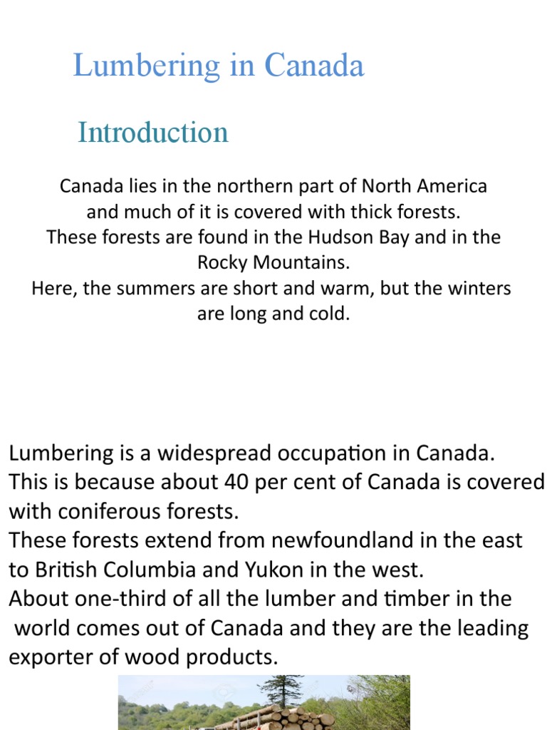 Lumbering in Canada: An Overview | PDF