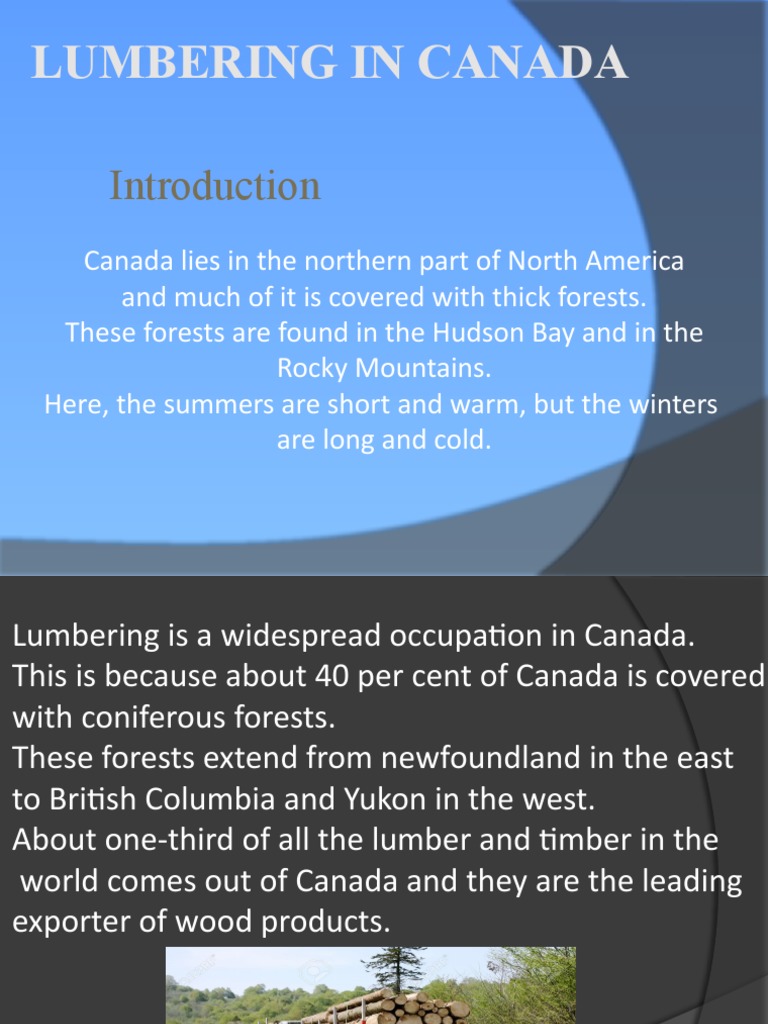 Lumbering in Canada: An Overview | PDF | Travel | Home & Garden