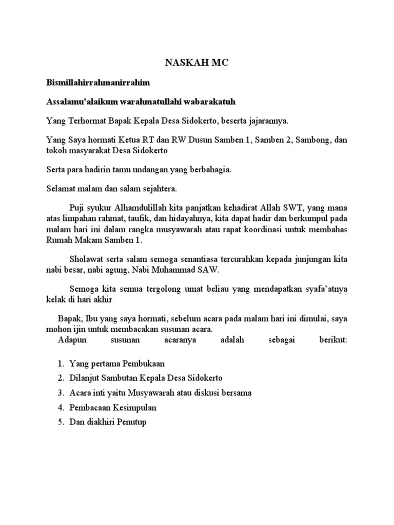 Naskah MC Final | PDF
