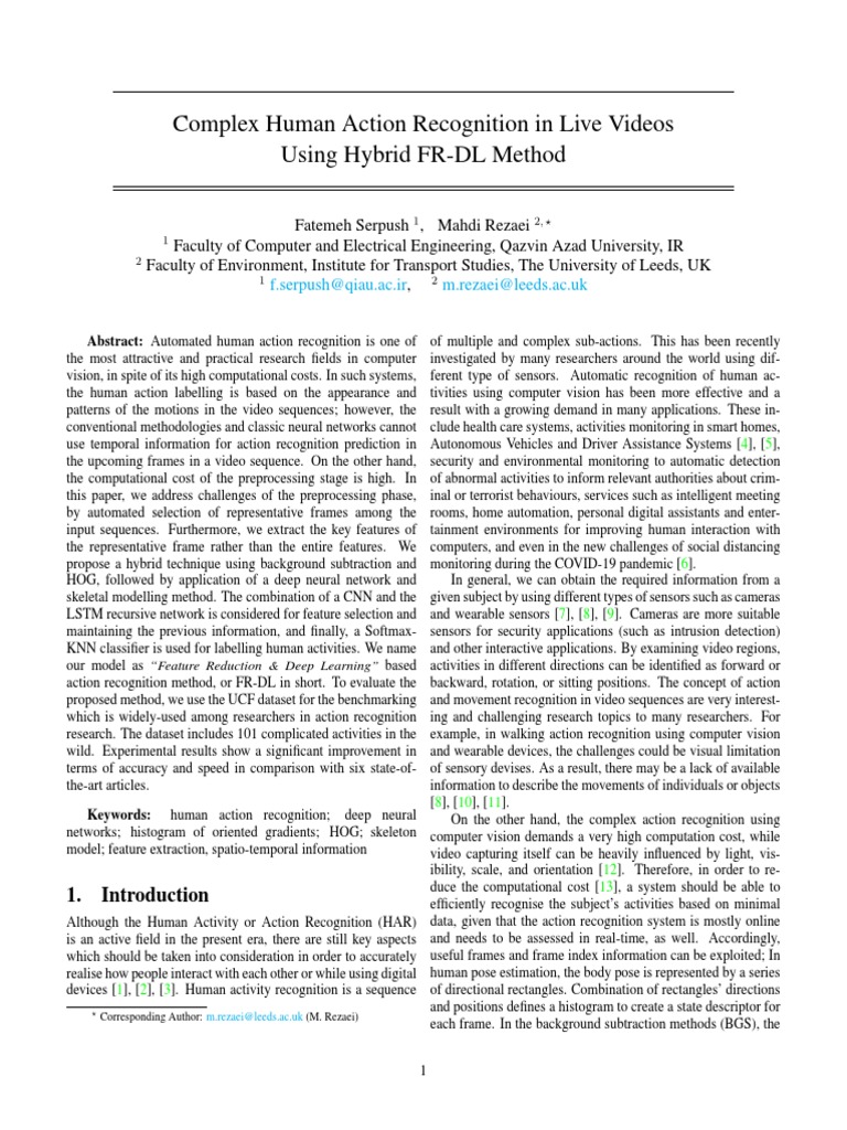 Action Recognition | PDF | Deep Learning | Artificial Neural Network