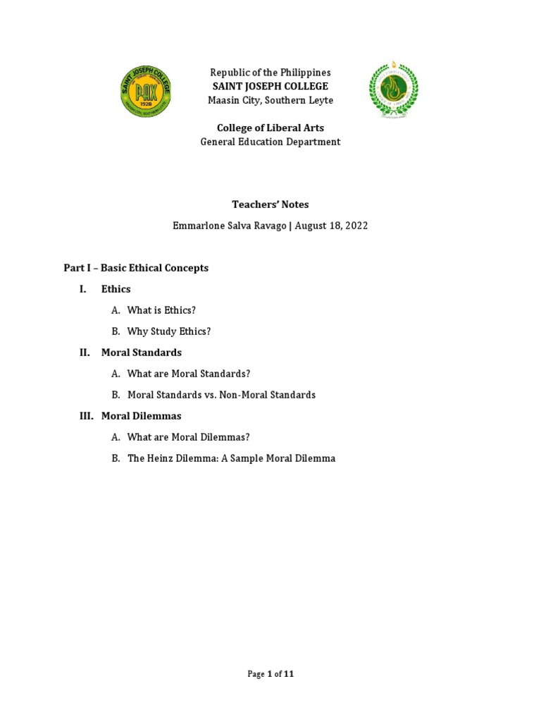 Part 1 Basic Ethical Concepts | PDF | Morality | Reason