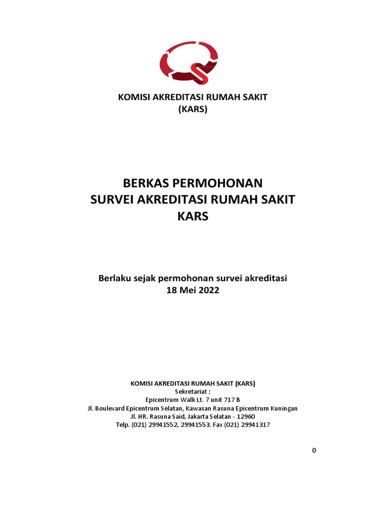 Permohonan Survei Akreditasi KARS RS Gunung Maria | PDF