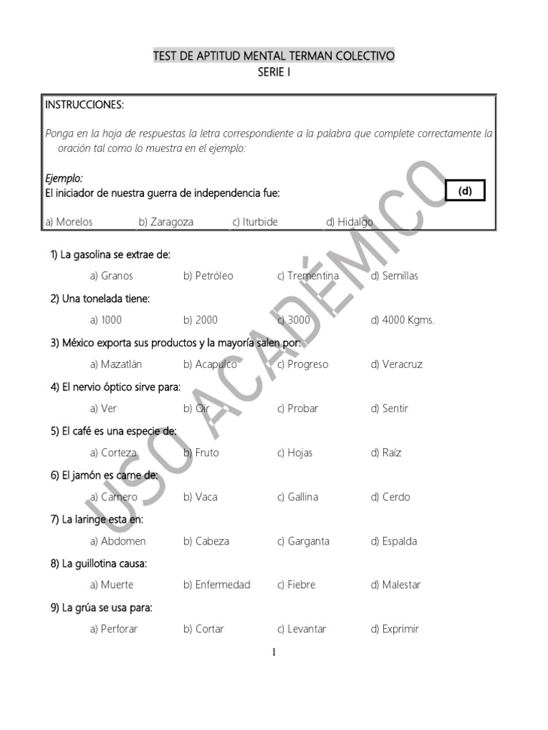 Manual de Aplicación Terman | PDF