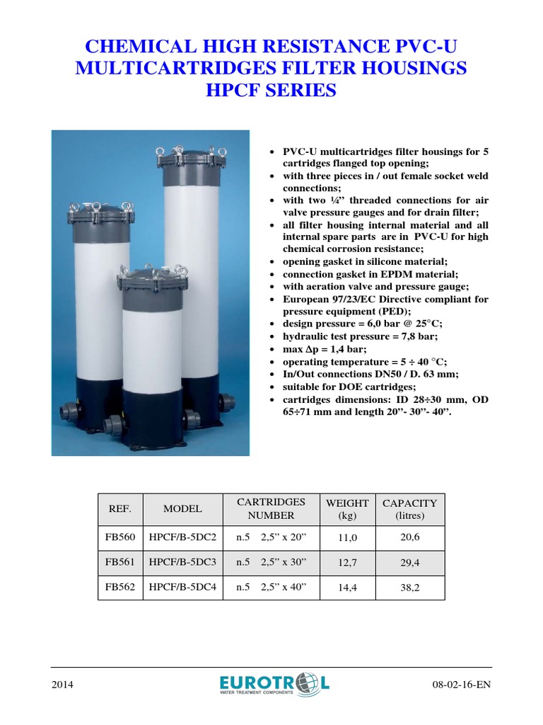 Plastic Cartridge Filters | PDF | Valve | Polyvinyl Chloride