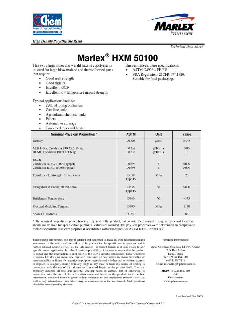 Specification Sheets 50100 5202BN TR571 | PDF | Polyethylene | Organic ...