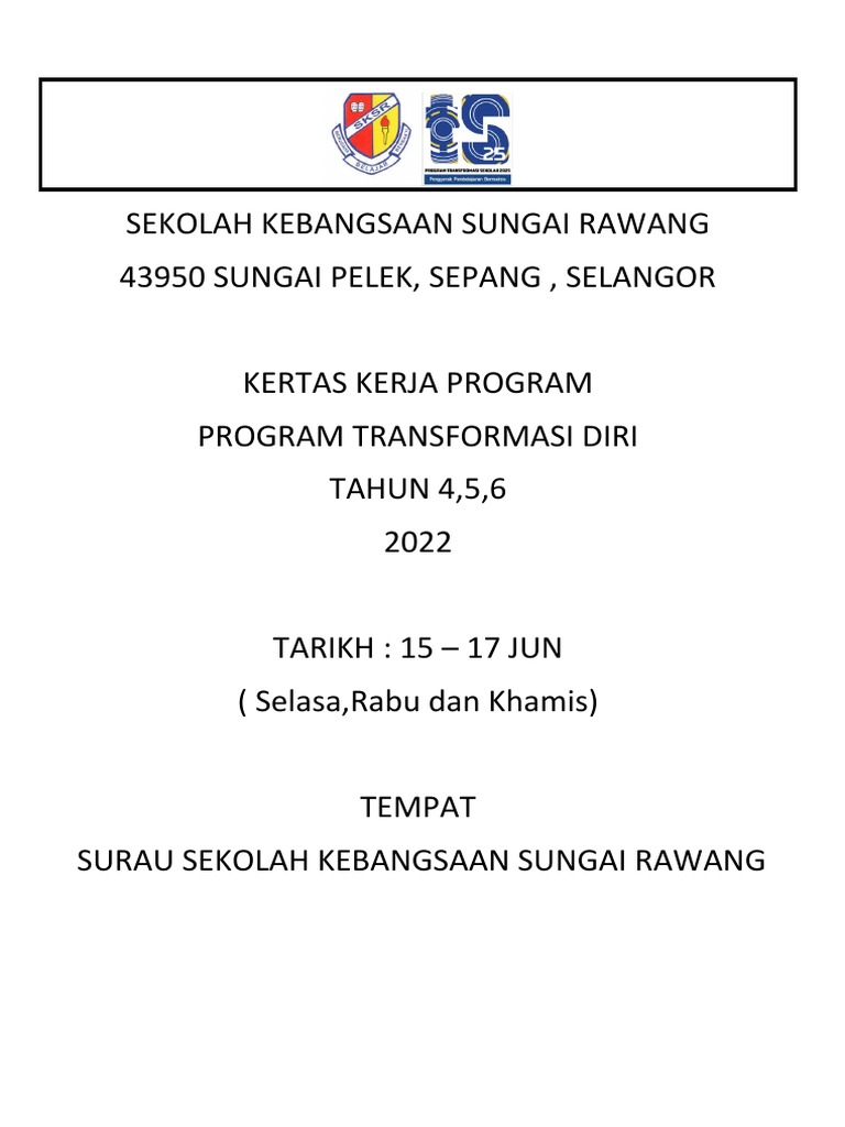 Kertas Kerja Program Transformasi Diri | PDF