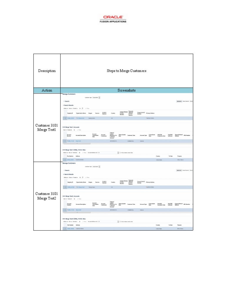 User Manual - Sample Steps To Merge Customers | PDF