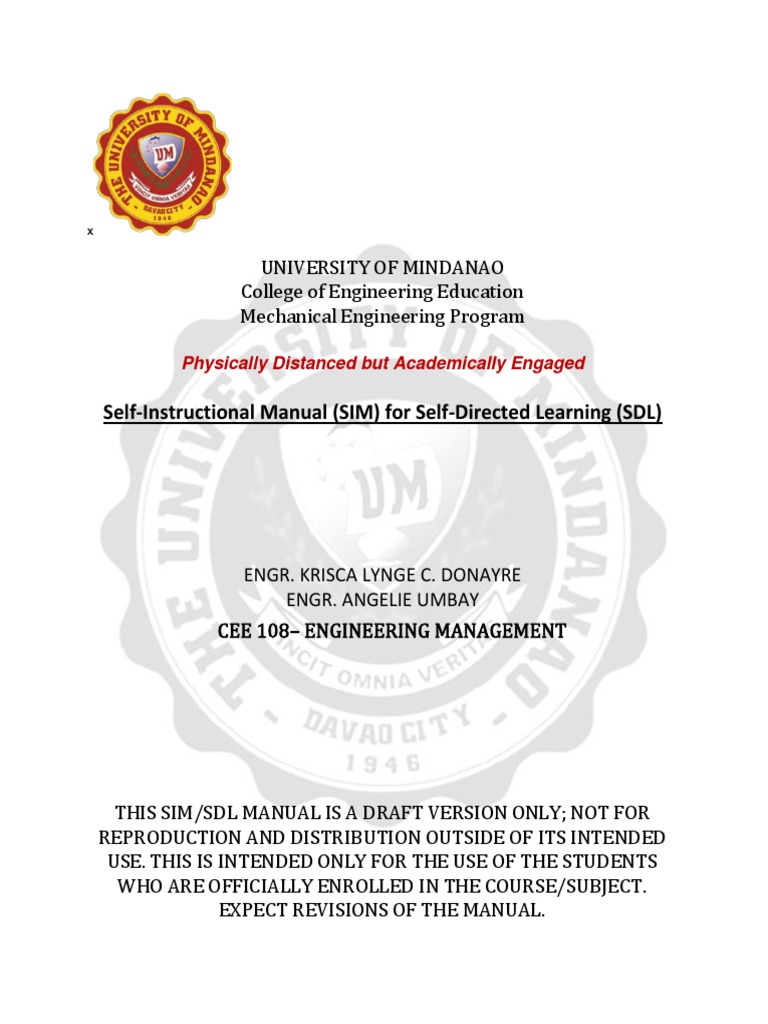 Physically Distanced but Academically Engaged: Self-Instructional Manual for Self-Directed ...