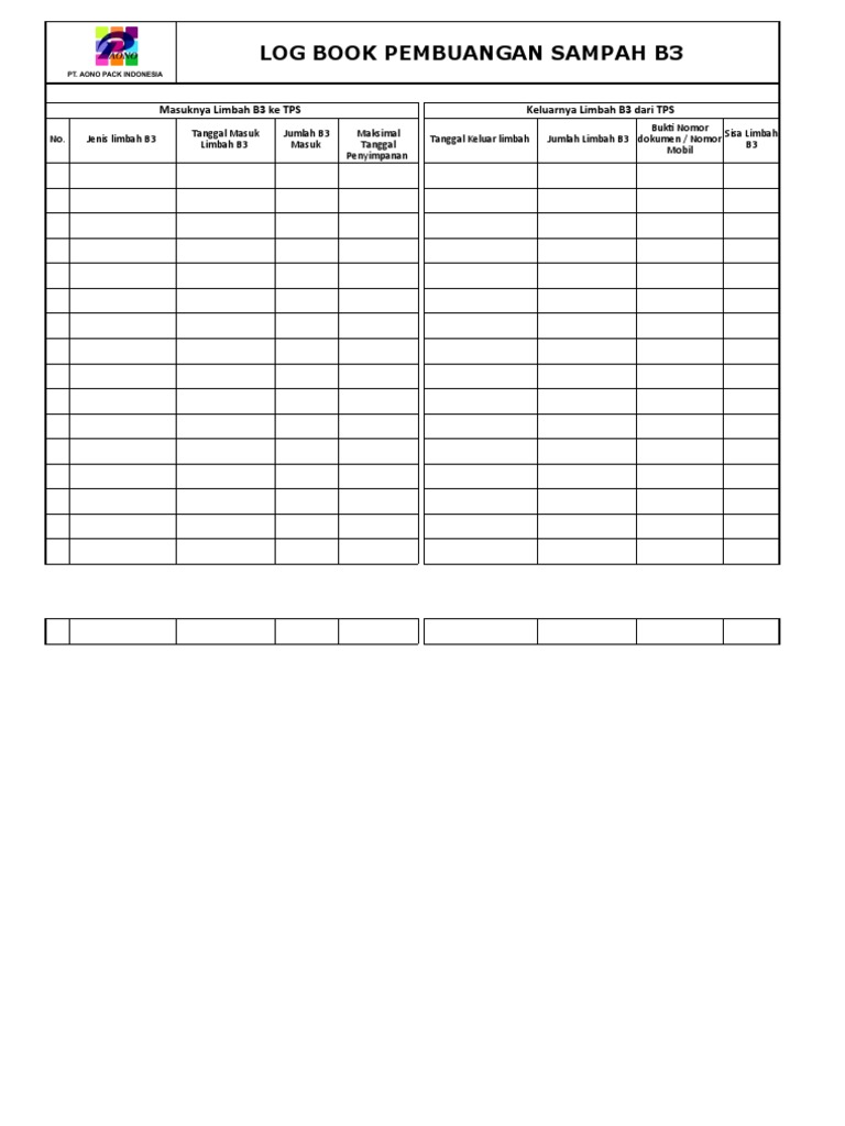 Log Book Pengelolaan Limbah B3 | PDF
