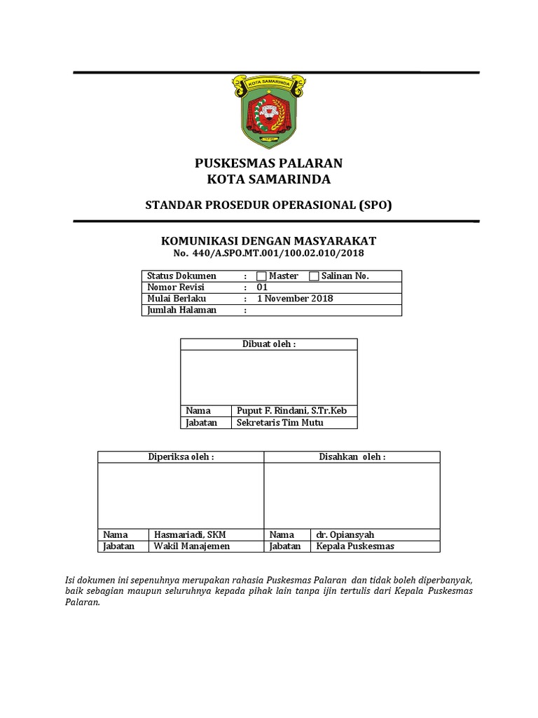 Prosedur Pengisian Formulir TB 01 | PDF