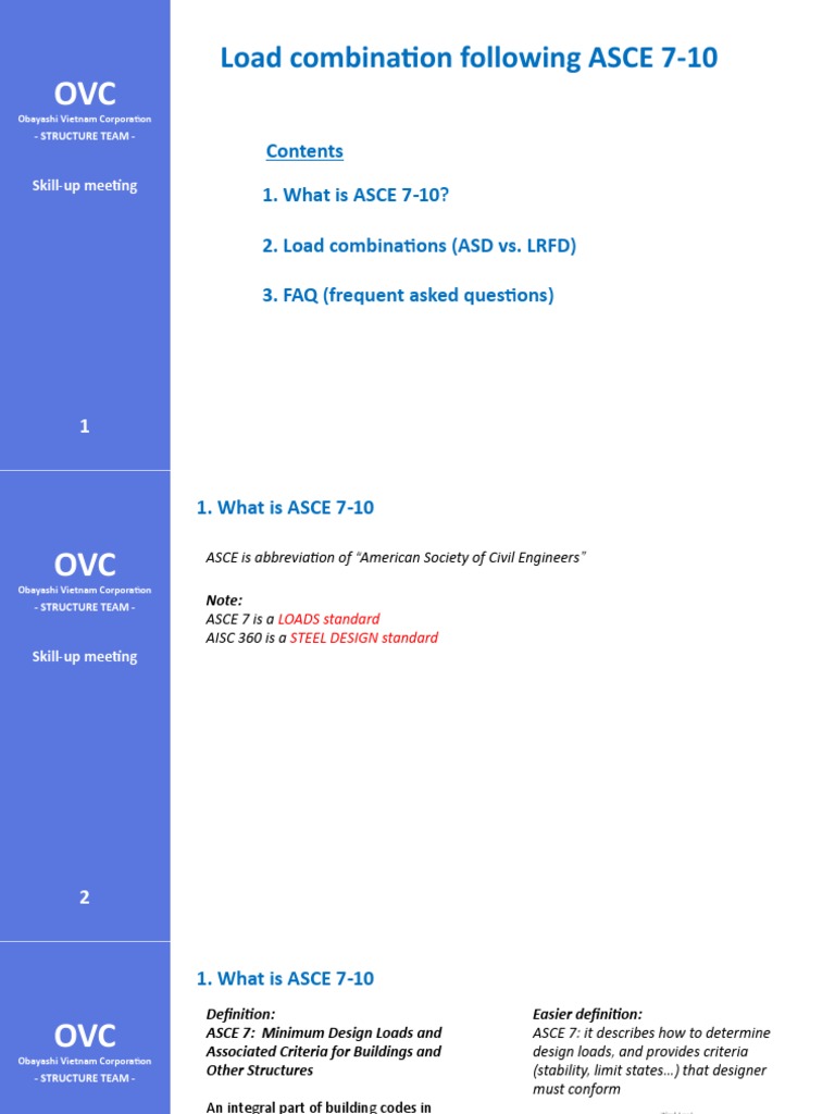 Load Combination Following ASCE7-10 | PDF | Mechanical Engineering ...