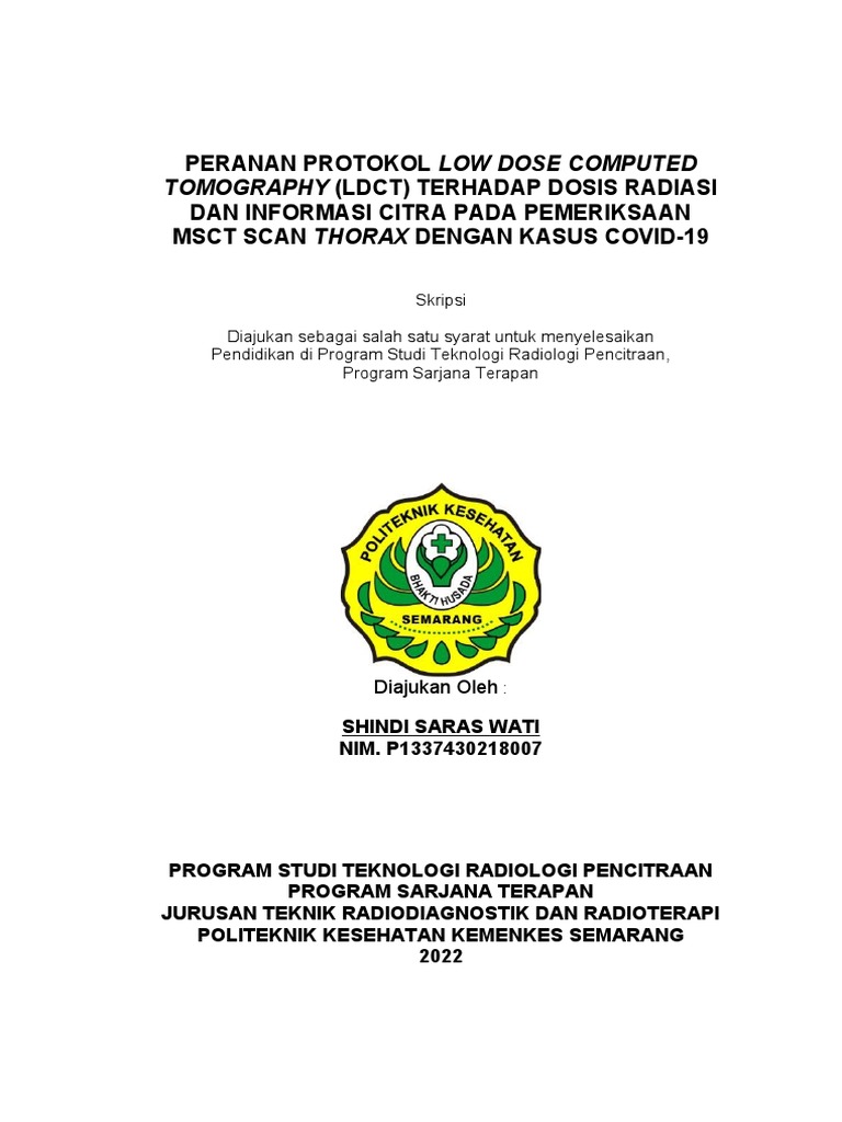 Tomography (LDCT) Terhadap Dosis Radiasi | PDF