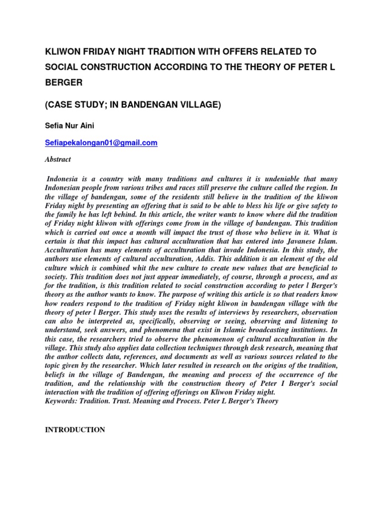 Artikel Sosiologi Sefia Nur Aini 3 | PDF | Java | Sociology