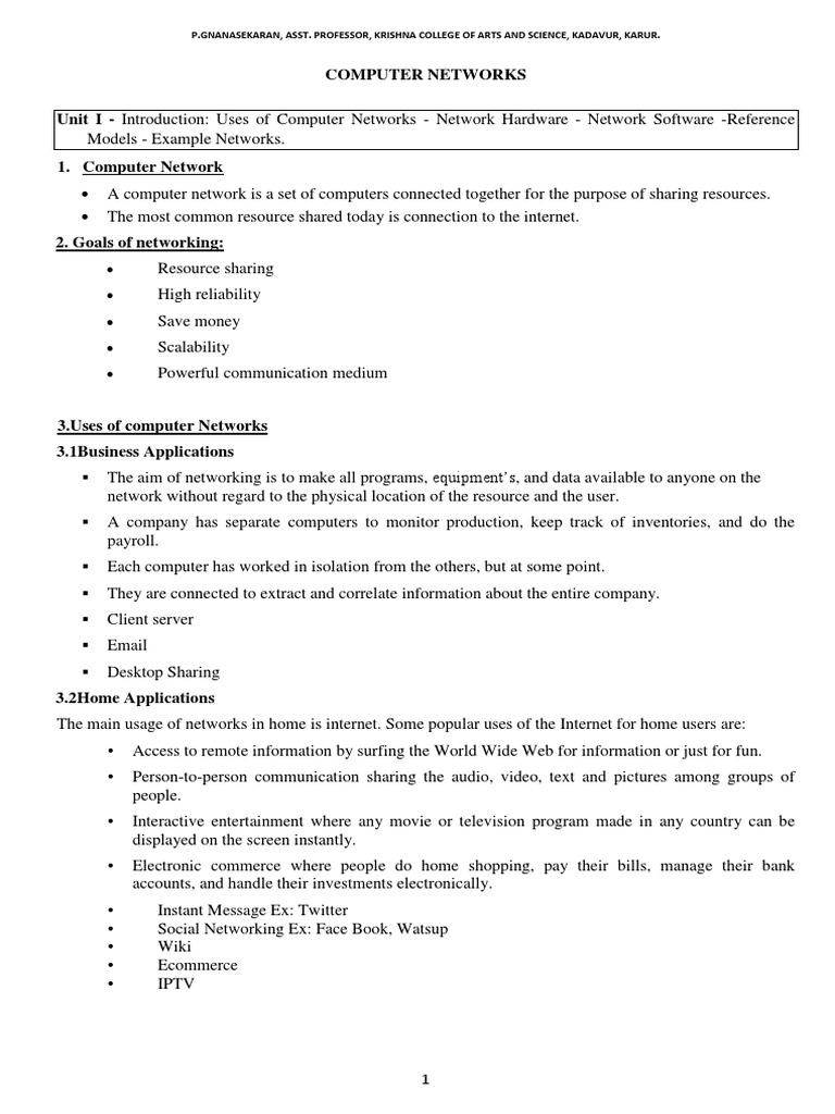 Computer Networks and Communication Overview | PDF | Computer Network ...