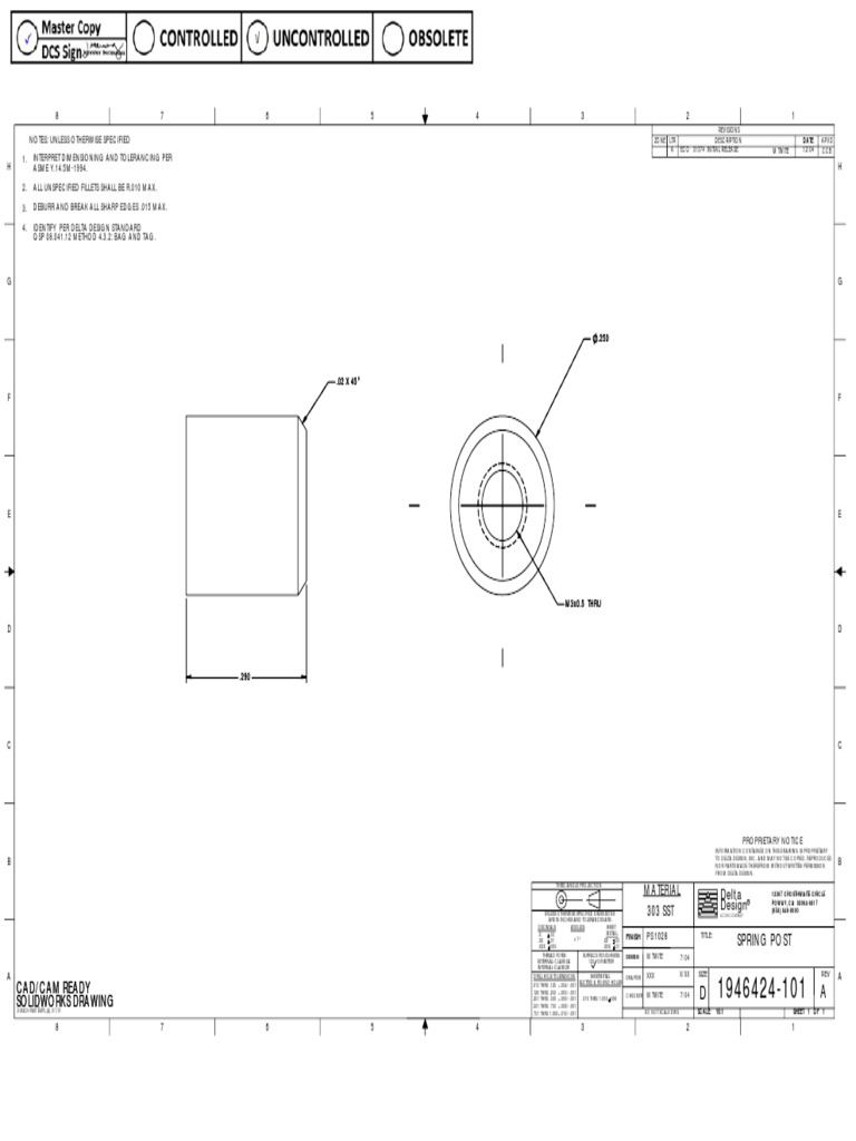 Delta Design Spring Post Drawing | PDF | Procedural Knowledge ...