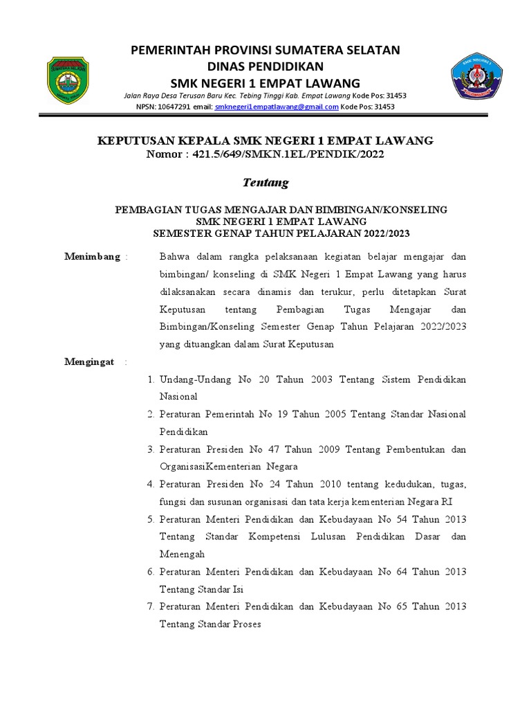 SK PTM Genap KBM 2023 | PDF | Karier & Perkembangan