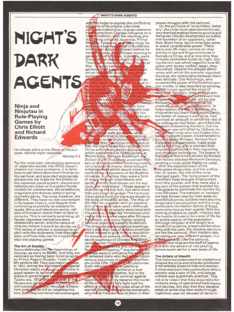 Classe - White Dwarf #56,57,58 - The Ninja | PDF