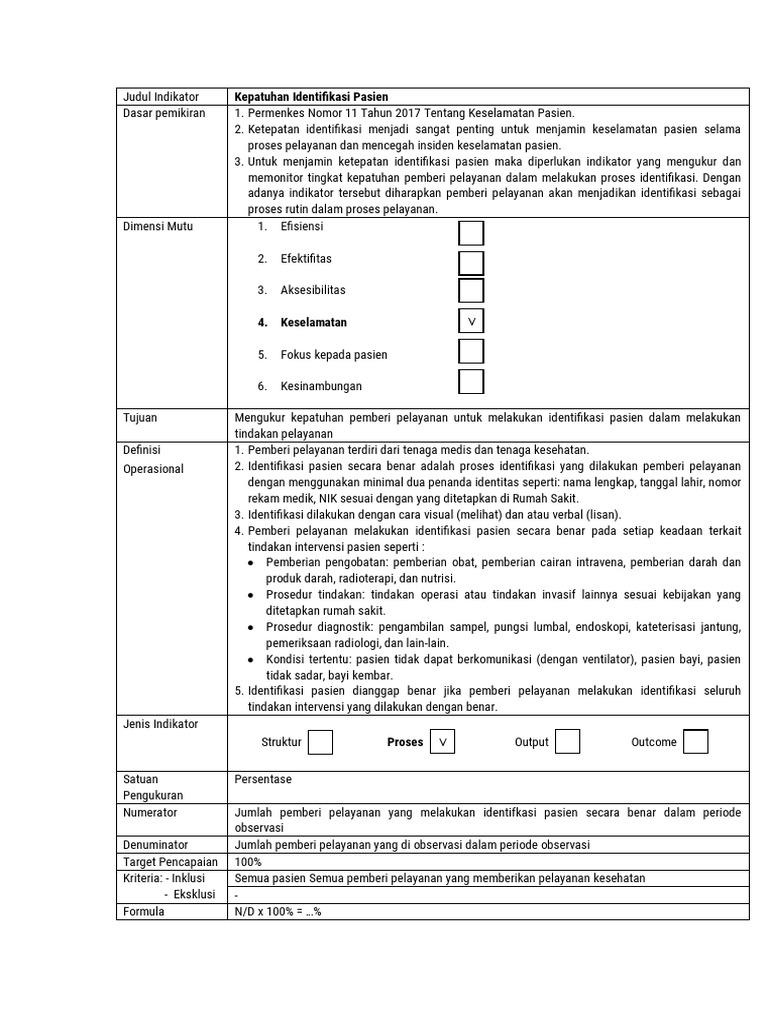 Kepatuhan Identifikasi Pasien | PDF