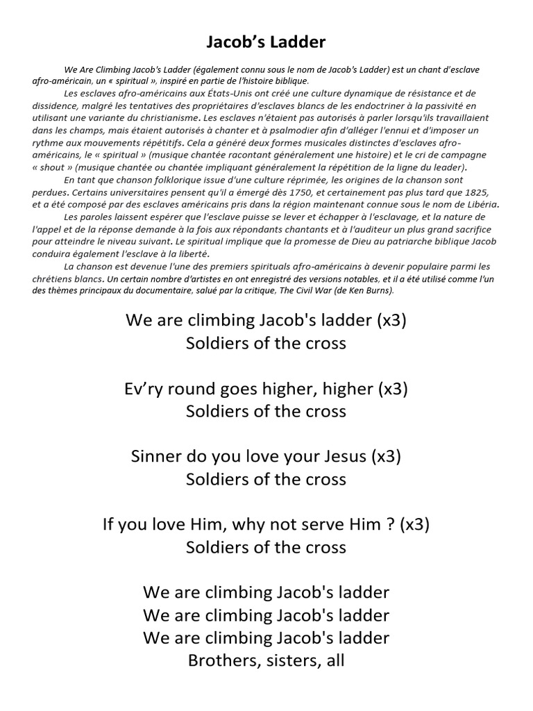 Jacob's Ladder Lyrics | PDF | Esclavage