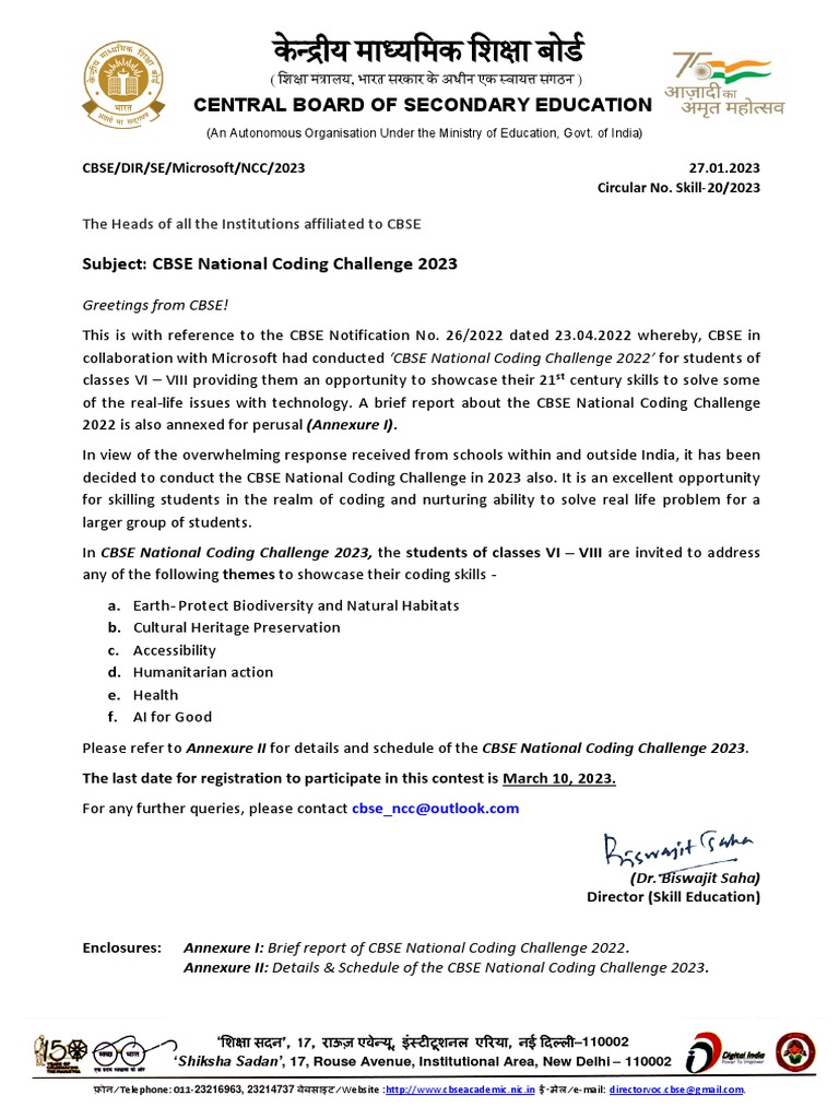 20 Circular 2023 | PDF | New Delhi | Schools