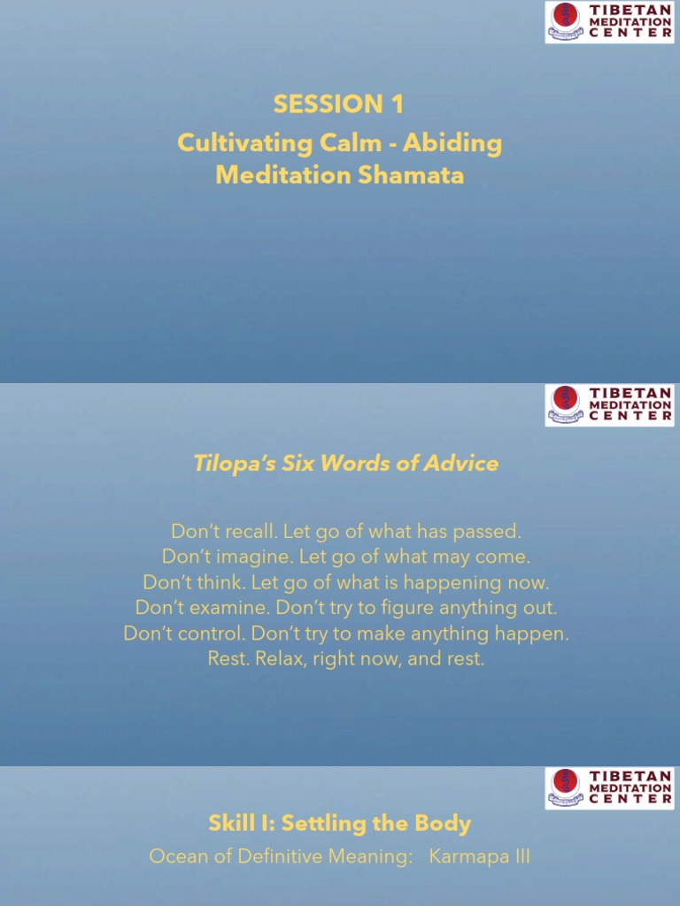Cultivating Calm Through Abiding Meditation | PDF | Mahamudra | Meditation