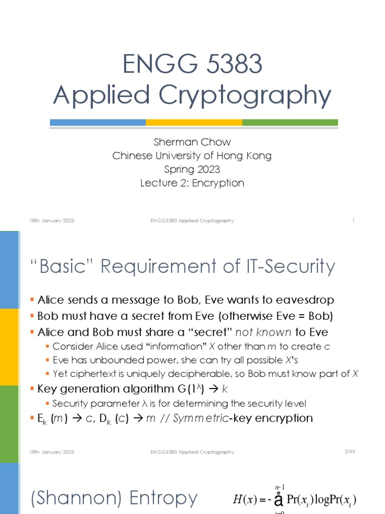 Applied Cryptography Lecture | PDF | Cryptography | Group (Mathematics)