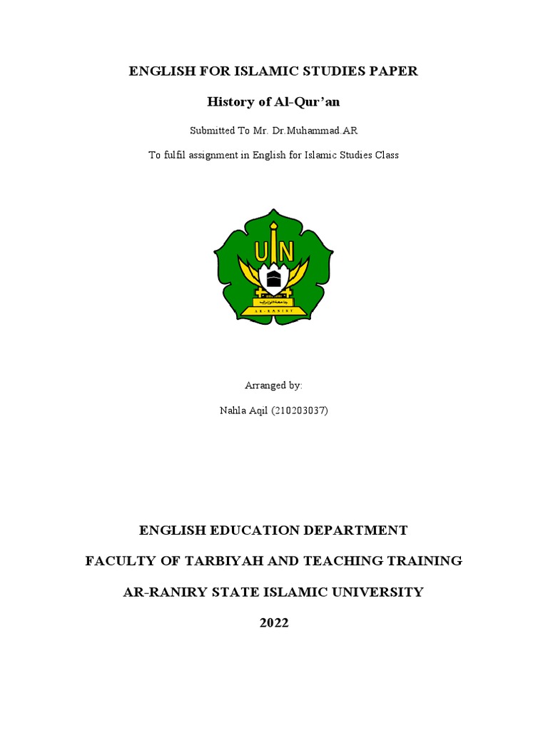 English For Islamic Studies Paper | PDF | Quran | Islam