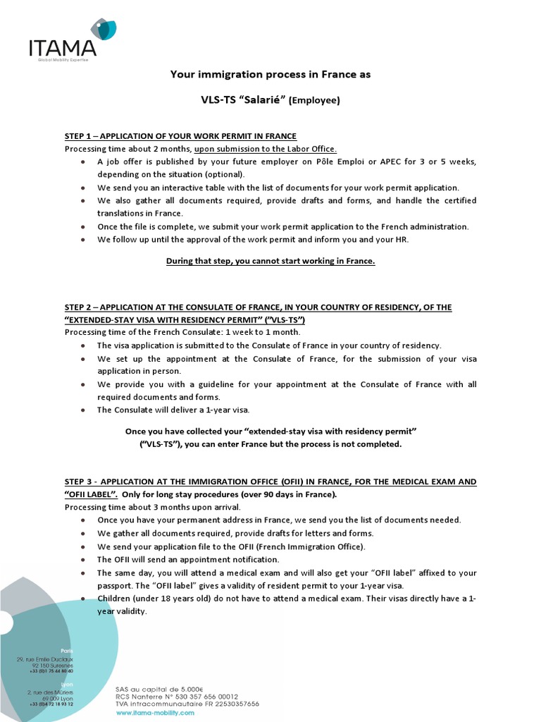 Immigration Process To France - Step by Step - VLSTS Salarié 2018 ...
