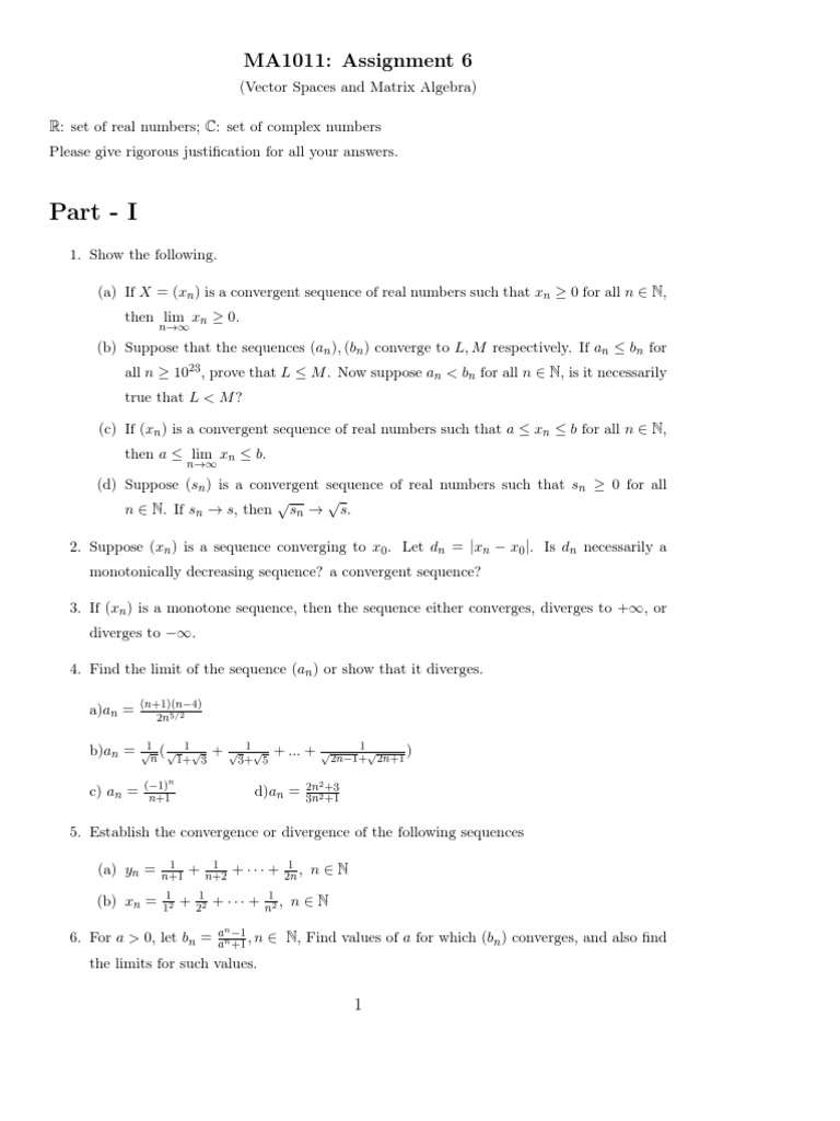 Assignment 6 | Download Free PDF | Limit (Mathematics) | Sequence