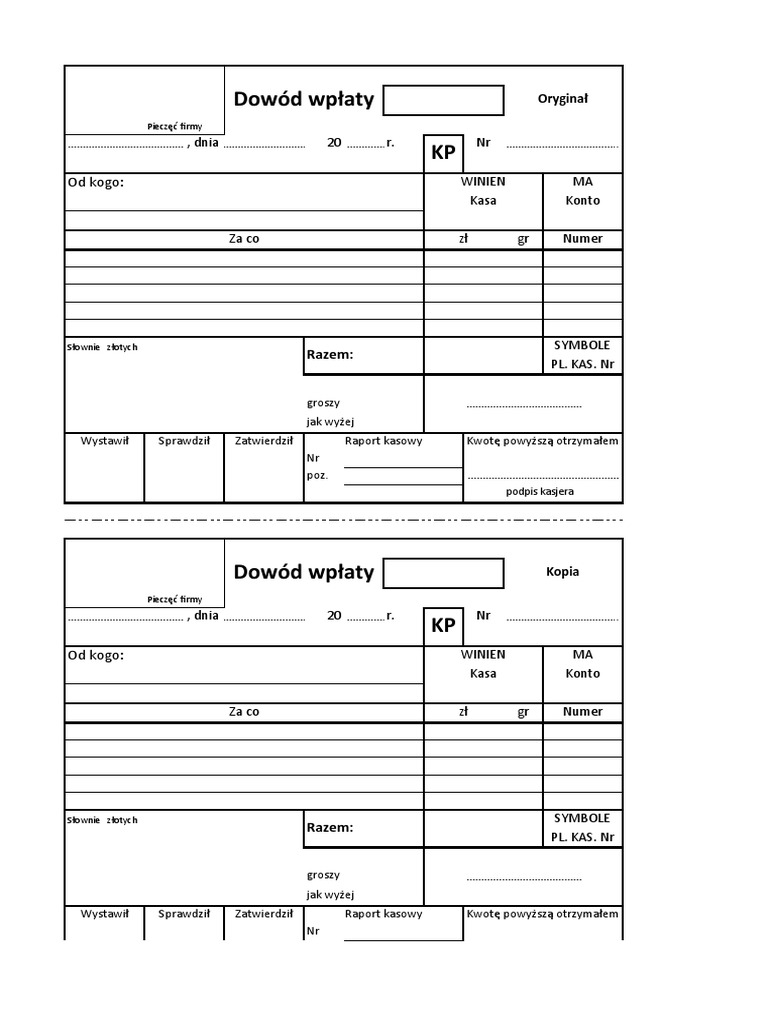 GD 063 Druk KP Kasa Przyjmie | PDF