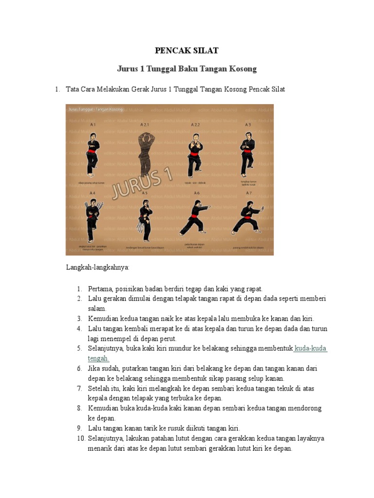 Panduan Jurus 1 Pencak Silat | PDF | Pengembangan Diri | Gaya Hidup