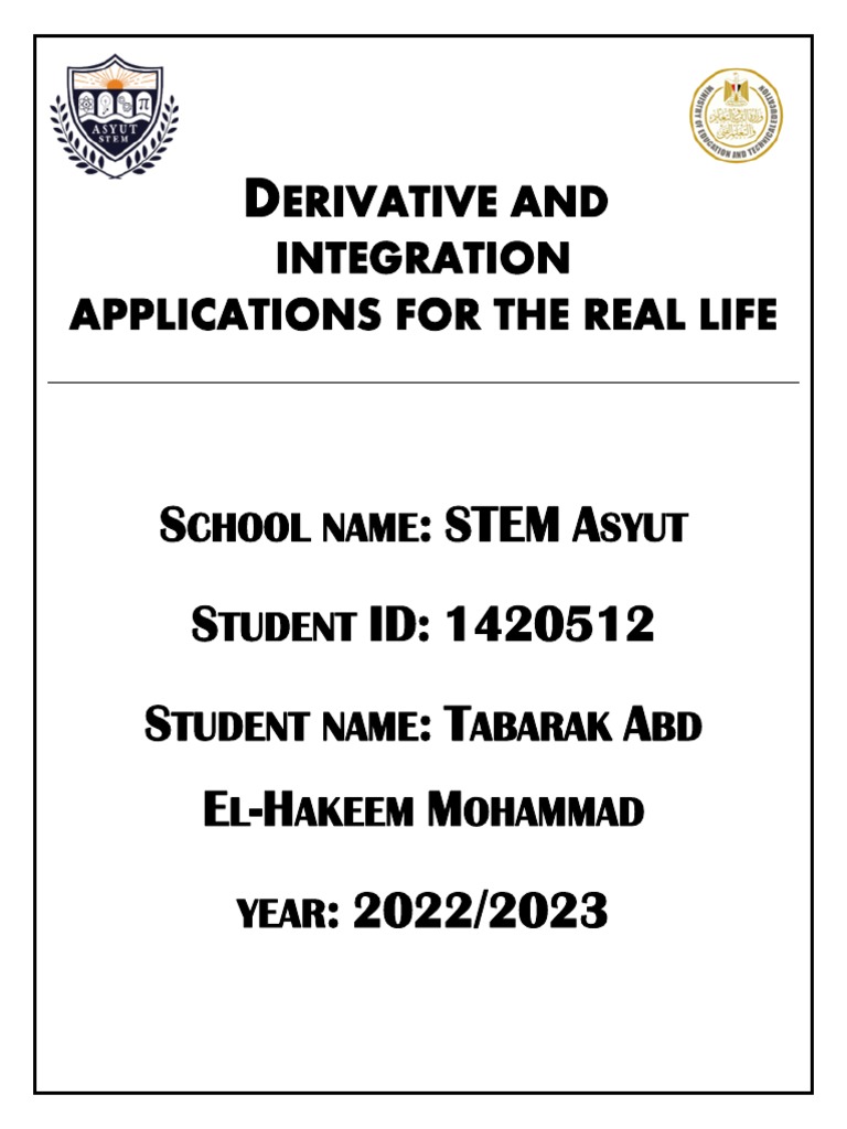 Derivative and Integration Applications For The Real Life | PDF ...