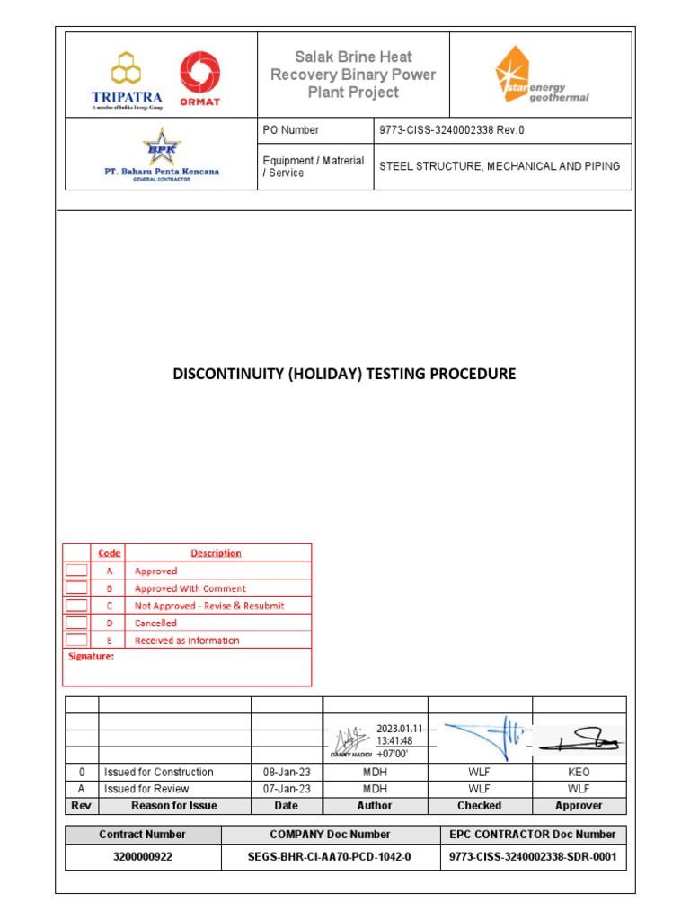 SEGS-BHR-CI-AA70-PCD-1042-0 Holiday Testing IFC Sign | PDF | High ...