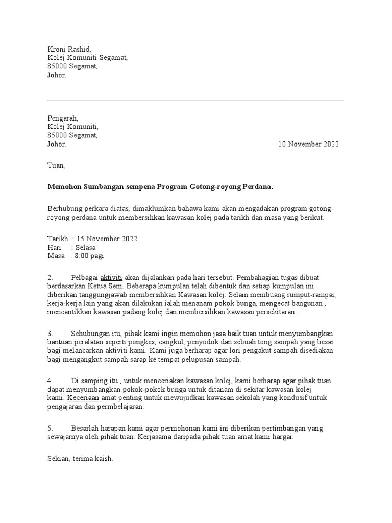 Mini Project Surat Rasmi | PDF