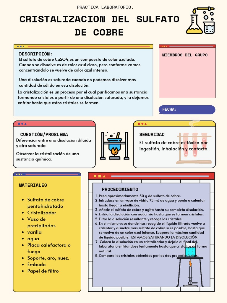 Practica. Cristalizacion Del Sulfato de Cobre | PDF | Cristalización | Química