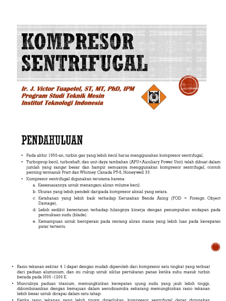 Kompresor Sentrifugal | PDF