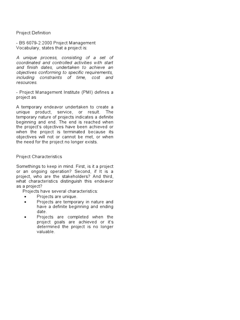 Project Definition | PDF