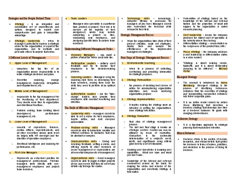 Lesson 1 Strategic Management Pdf Strategic Management Leadership