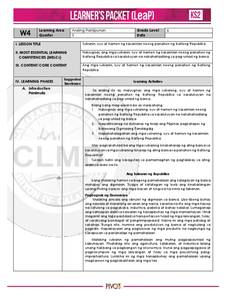 LeaP AP G6 Week4 Q3 | PDF