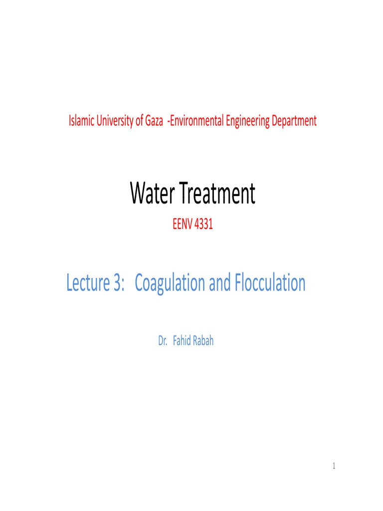 Coagulation and Flocculation in Water Treatment | PDF | Colloid ...