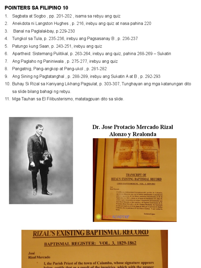 Pointers Filipino 10 | PDF