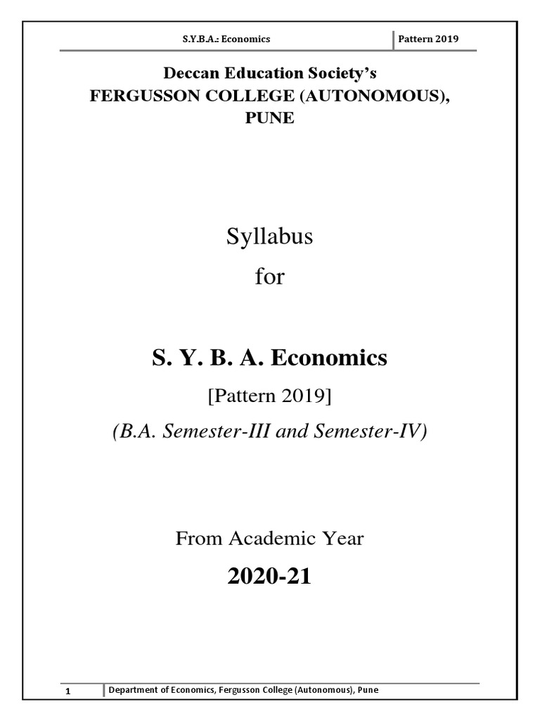 Syllabus For: S. Y. B. A. Economics | PDF | Macroeconomics | Microeconomics