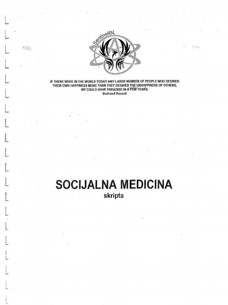 Socijalna Medicina Skripta Medicinski Fakultet | PDF
